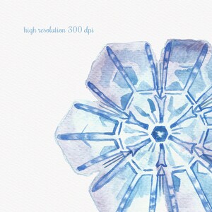 Watercolor Snowflakes Clipart Set, Hand Painted Winter Illustration ...