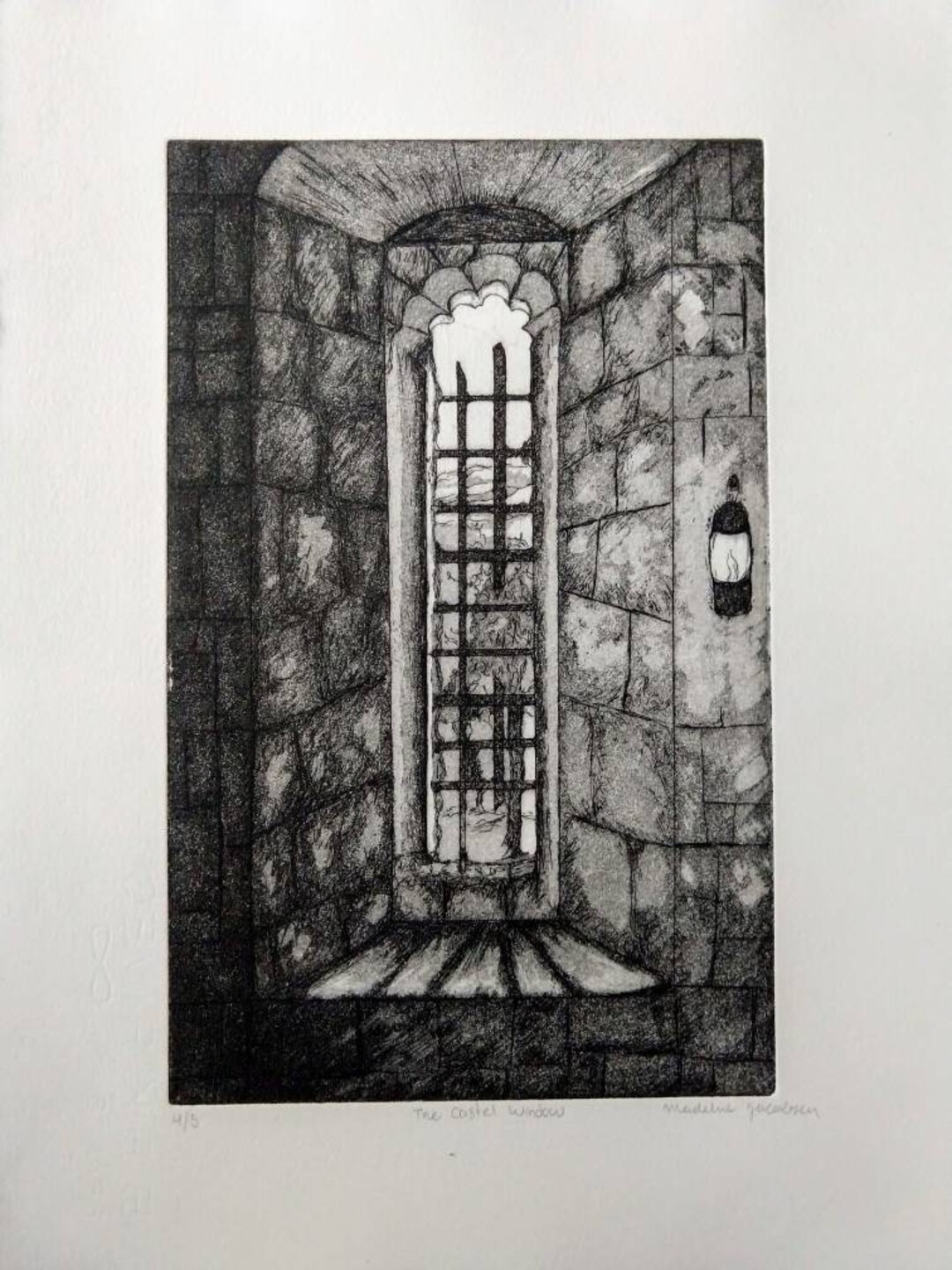 Etching Print, Castle Etching, Architecture Engraving, Printmaking ...