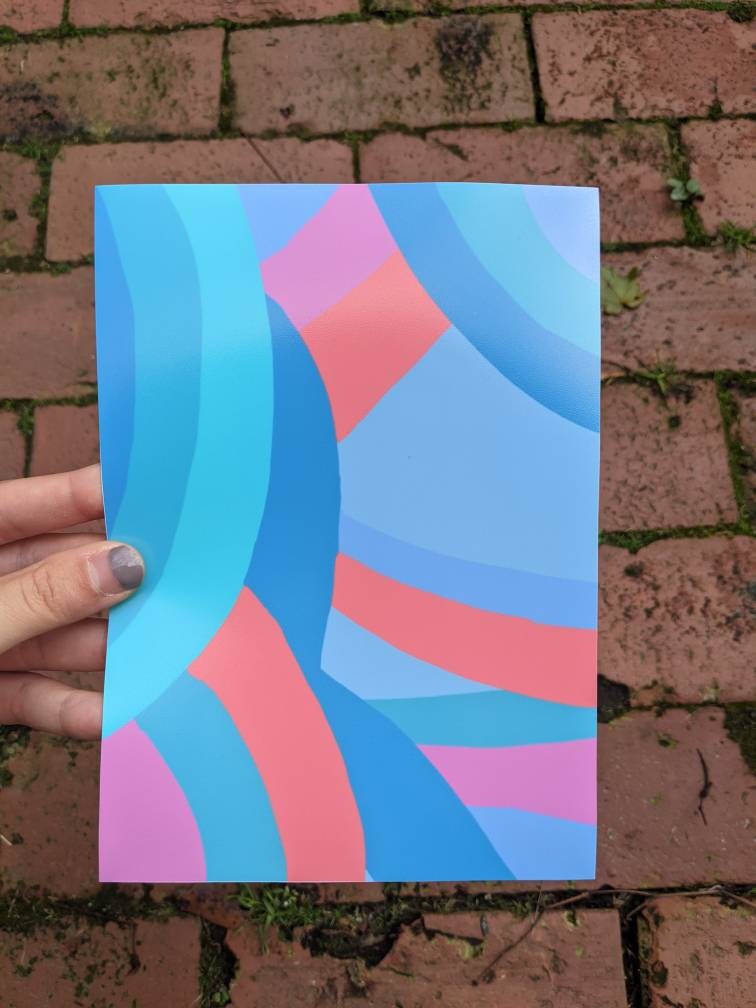 Geometric Color Block Art Print Digital Abstract Painting | Etsy