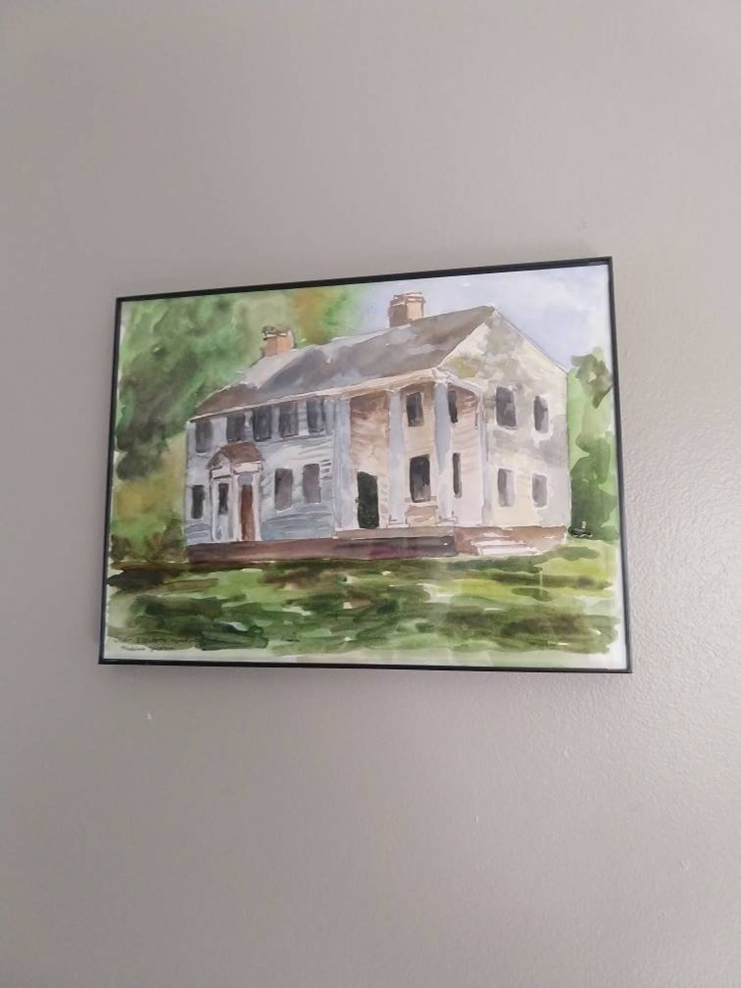 Oliver Ellsworth Homestead, Watercolor Painting, Windsor Connecticut ...