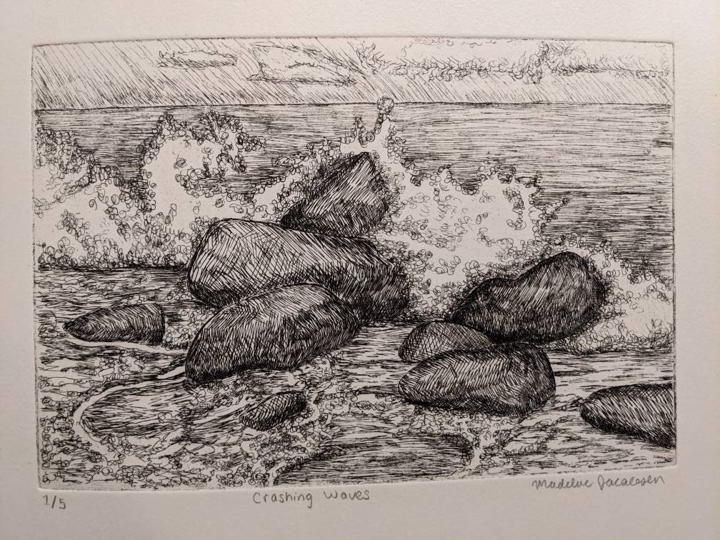 Crashing Waves Drawing