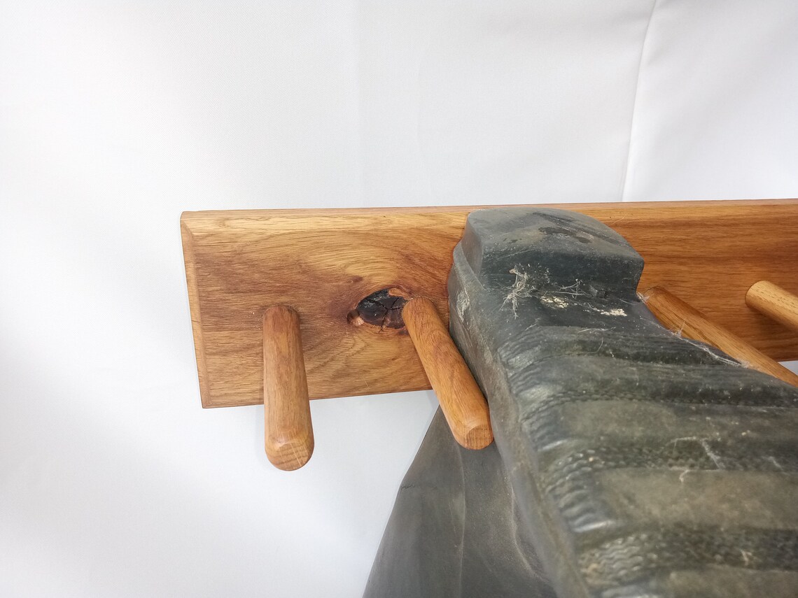 Oak Wellington Boot Rack Wall Mounted | Etsy
