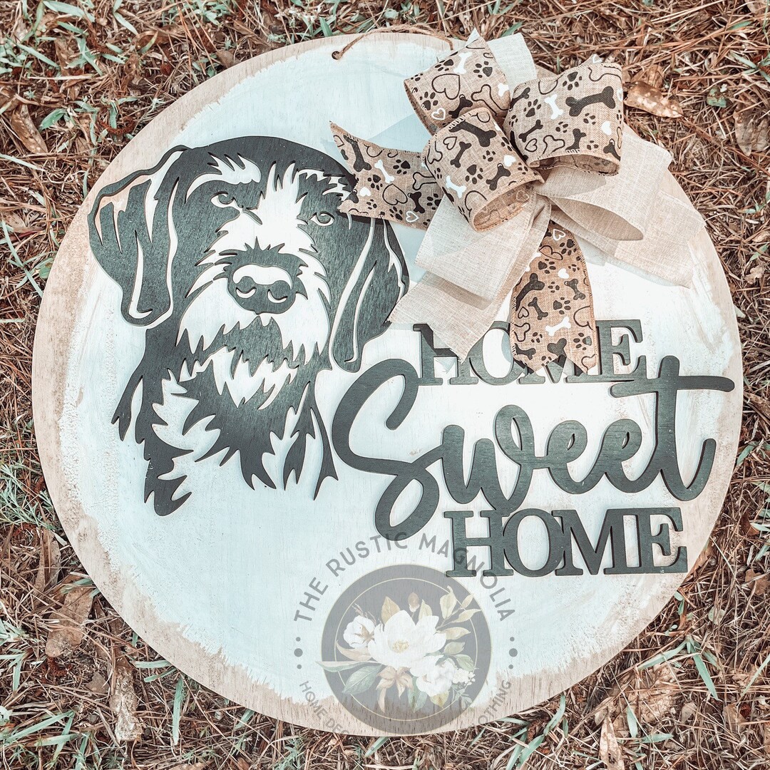 20 Wire Haired Pointer Face Welcome Door Hanger Layered Door Hanger ...