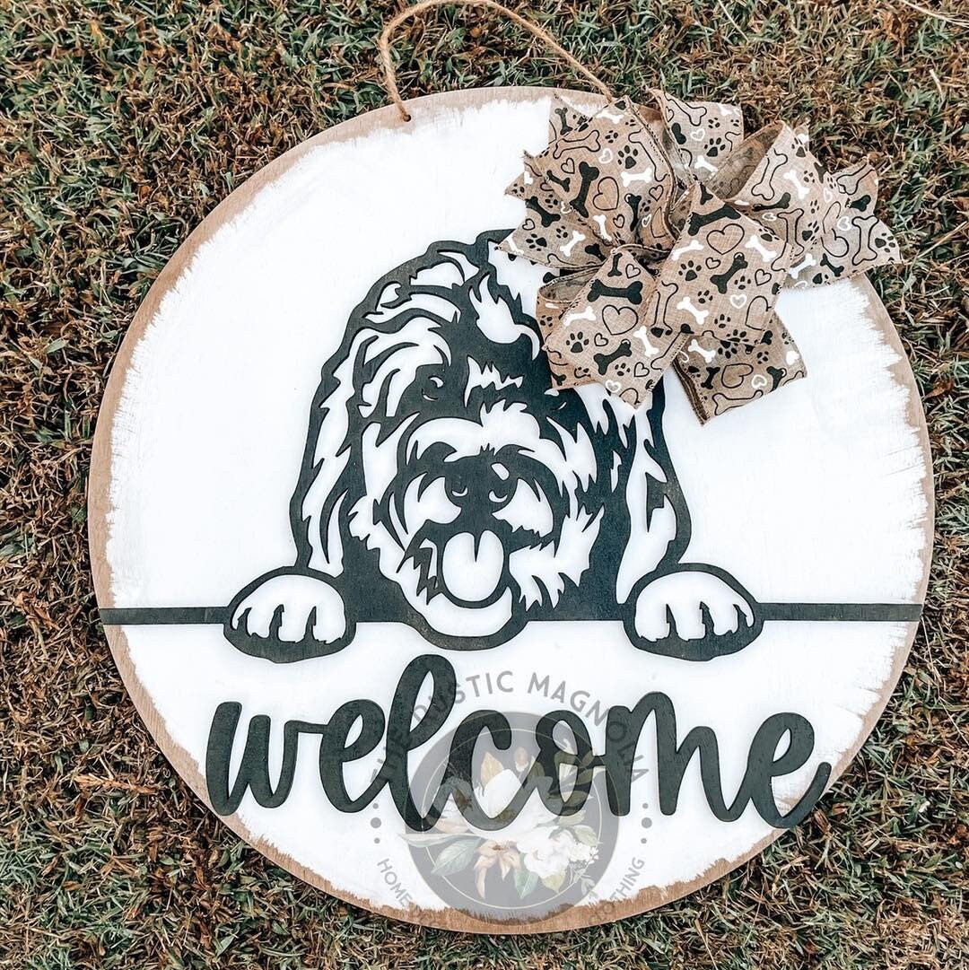 20 Doodle Face Welcome Door Hanger Layered Door Hanger - Etsy