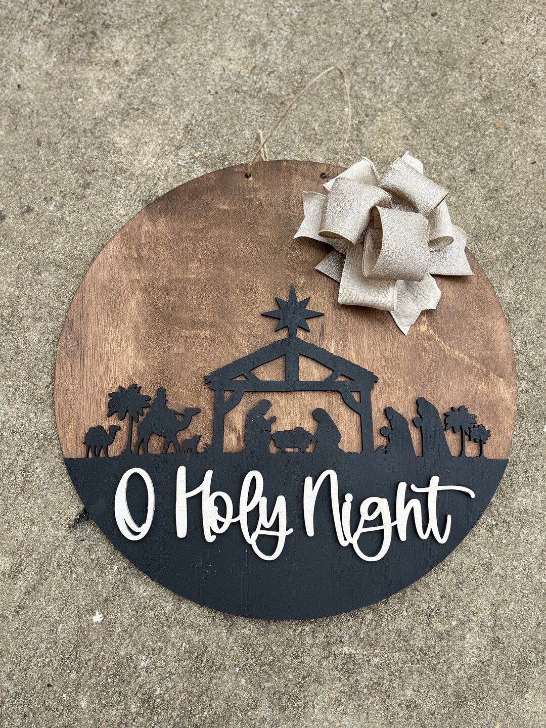 Oh Holy Night Nativity Christmas Door Hanger Layered Door Hanger Home ...