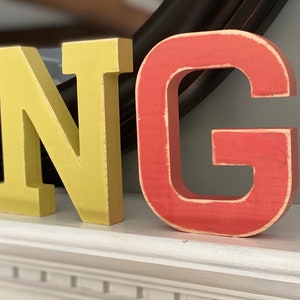 Spring Block Letters Wood Painted Home Decoration Spring Decoration ...