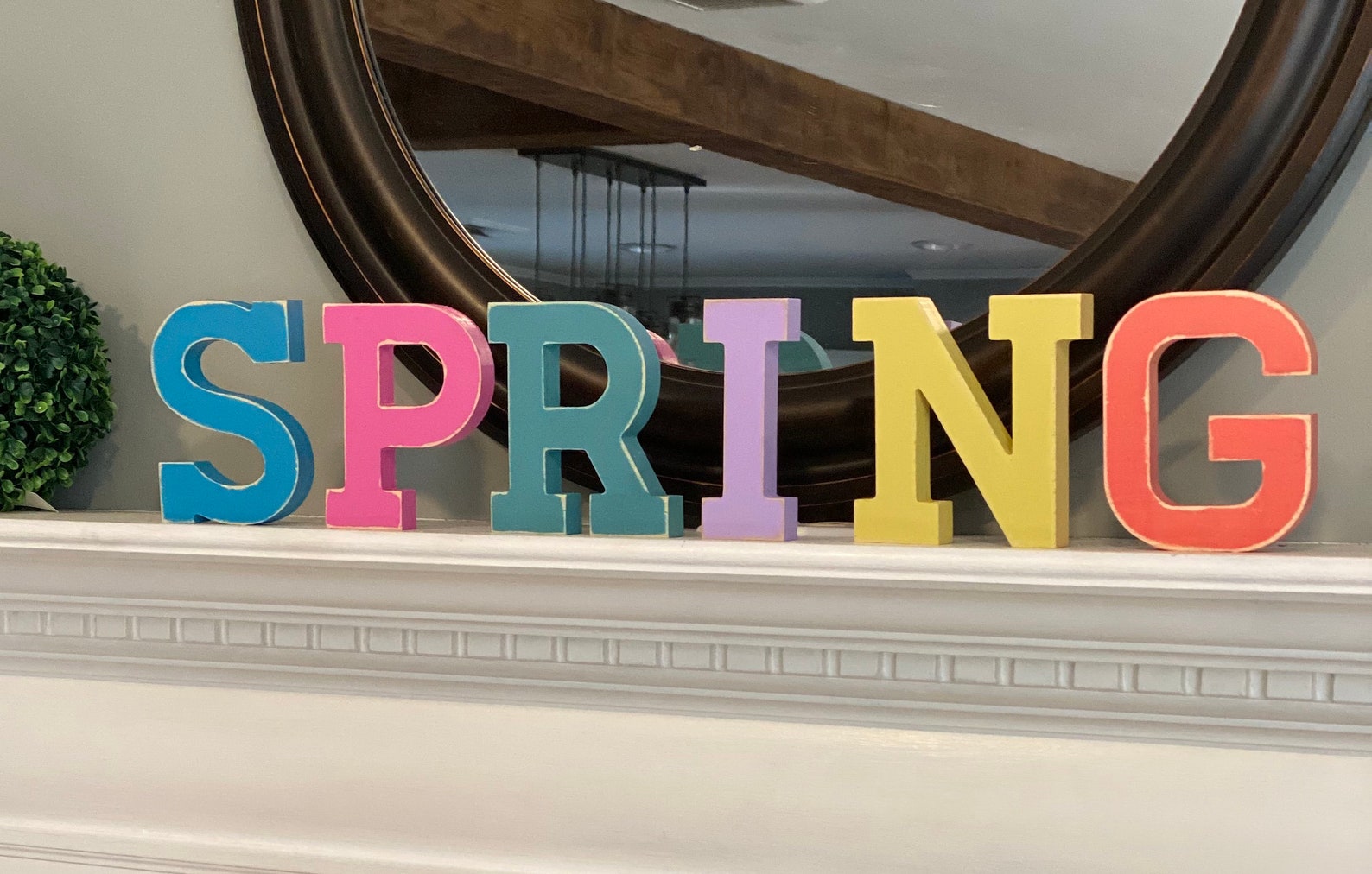 Spring Block Letters Wood Painted Home Decoration Spring - Etsy