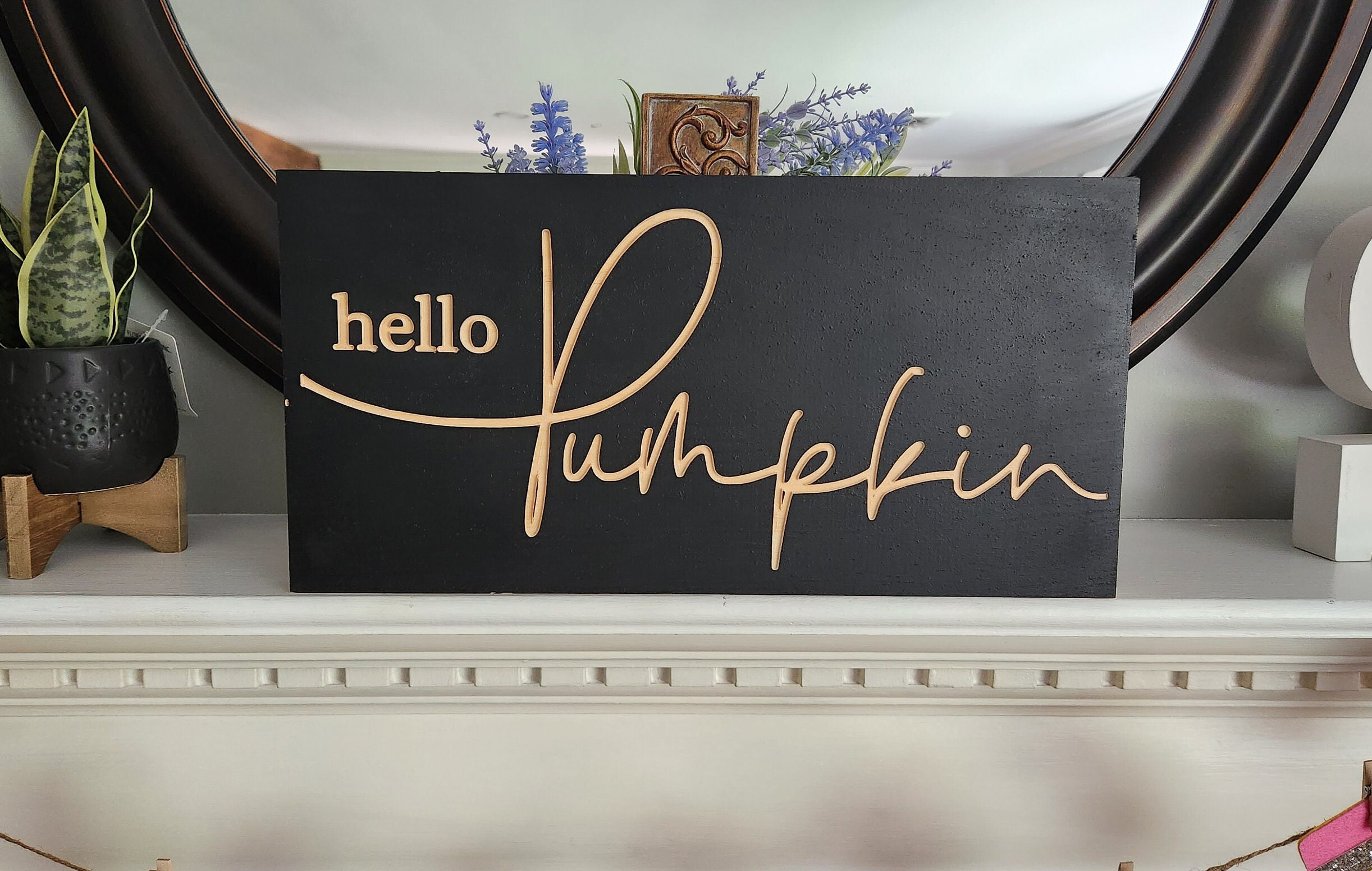 Fall Sign Fall Decor Hello Pumpkin Sign, Pumpkin Wood Sign Rustic Fall ...