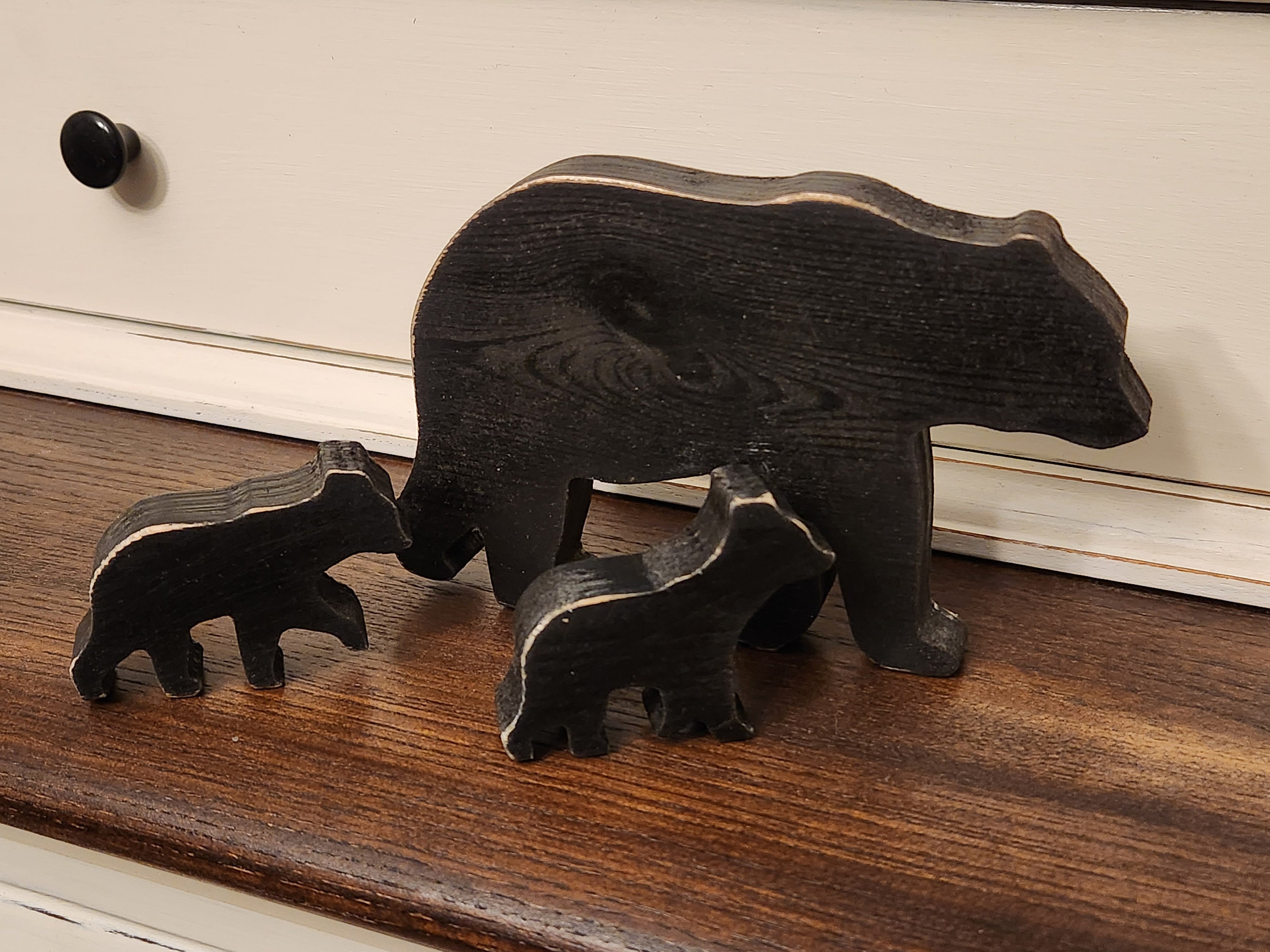 Wooden Bear Handcrafted Wooden Bear Figurine Rustic Cabin Decor ...