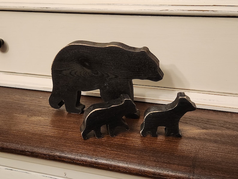 Wooden Bear Handcrafted Wooden Bear Figurine Rustic Cabin Decor ...