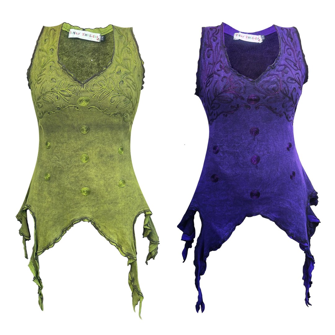 Fairycore Pixie Tank Top – Green Hippie Cami, Festival Fairywear ...
