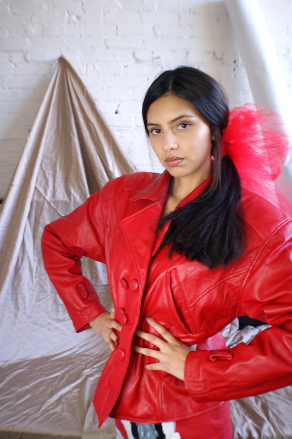 Unique Red Leather Suit With Hand Painting - Etsy