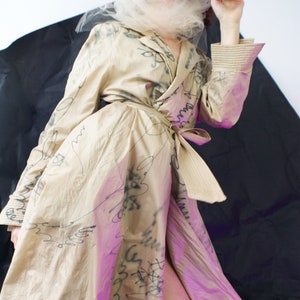 Unique Silk Doodle Coat - Etsy