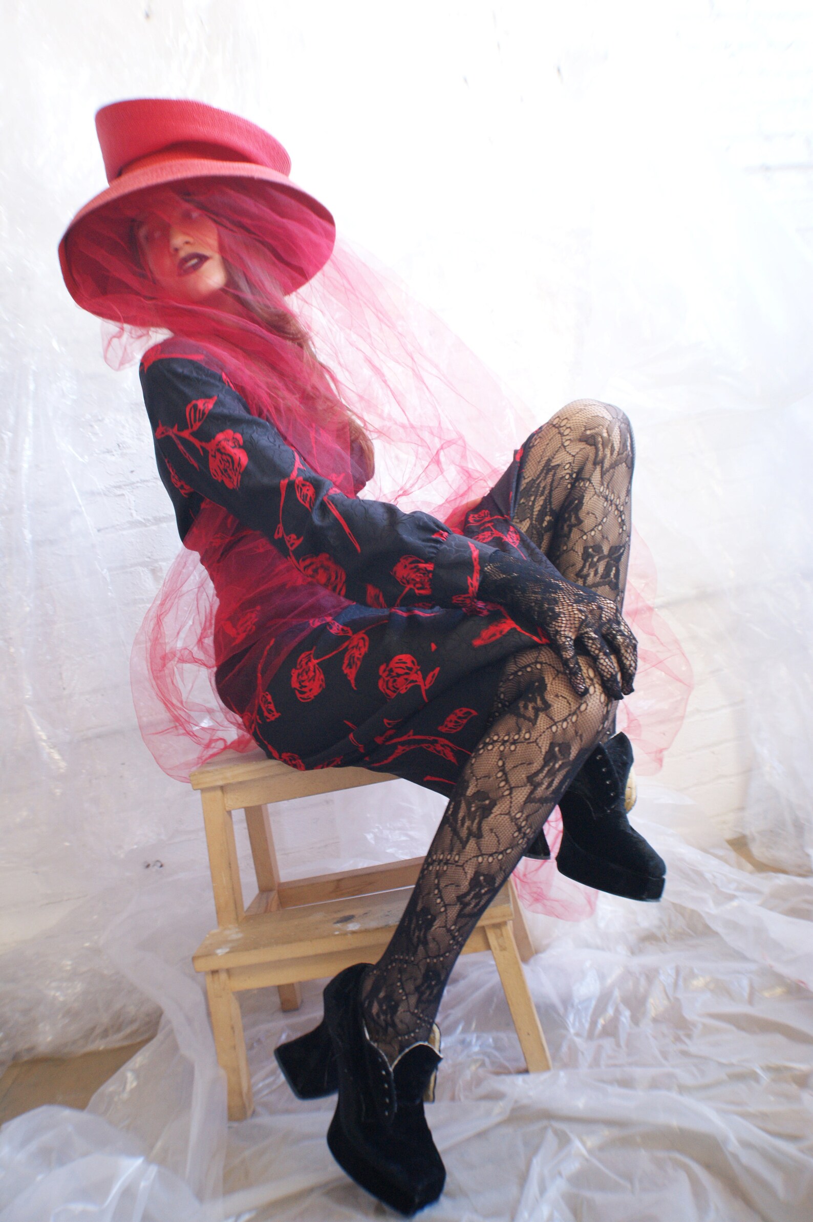 Red Rose Wrap Silk Dress | Etsy