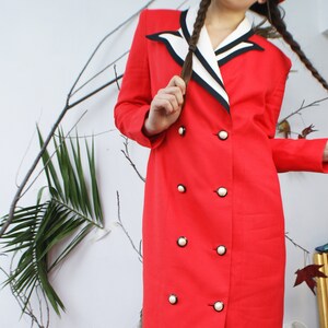 Red Unique 1980's Coat-dress - Etsy