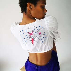 Vintage 1950's Peasant Top With Hand Drawing - Etsy