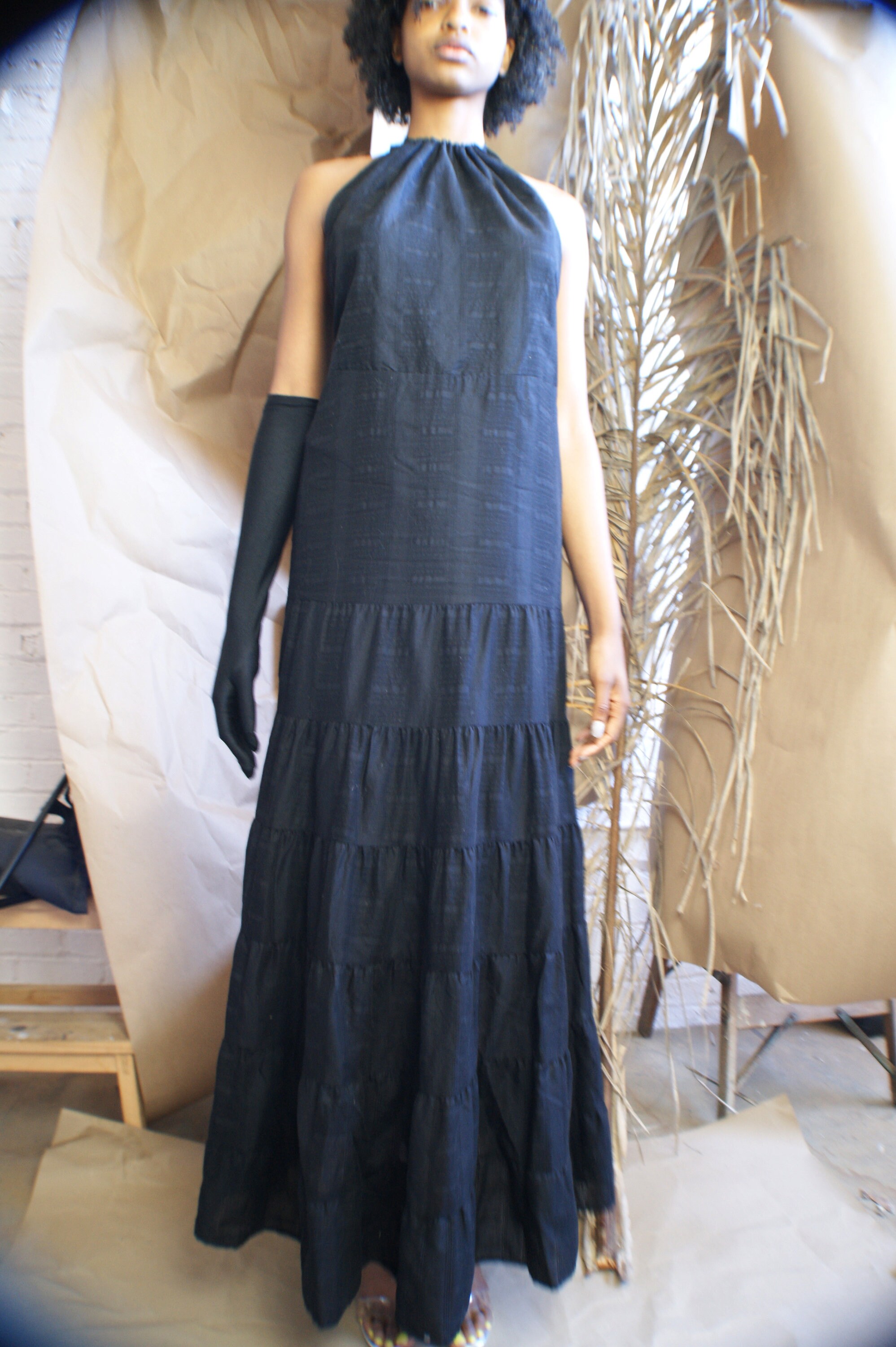 Unique Black Open Back Linen Dress - Etsy