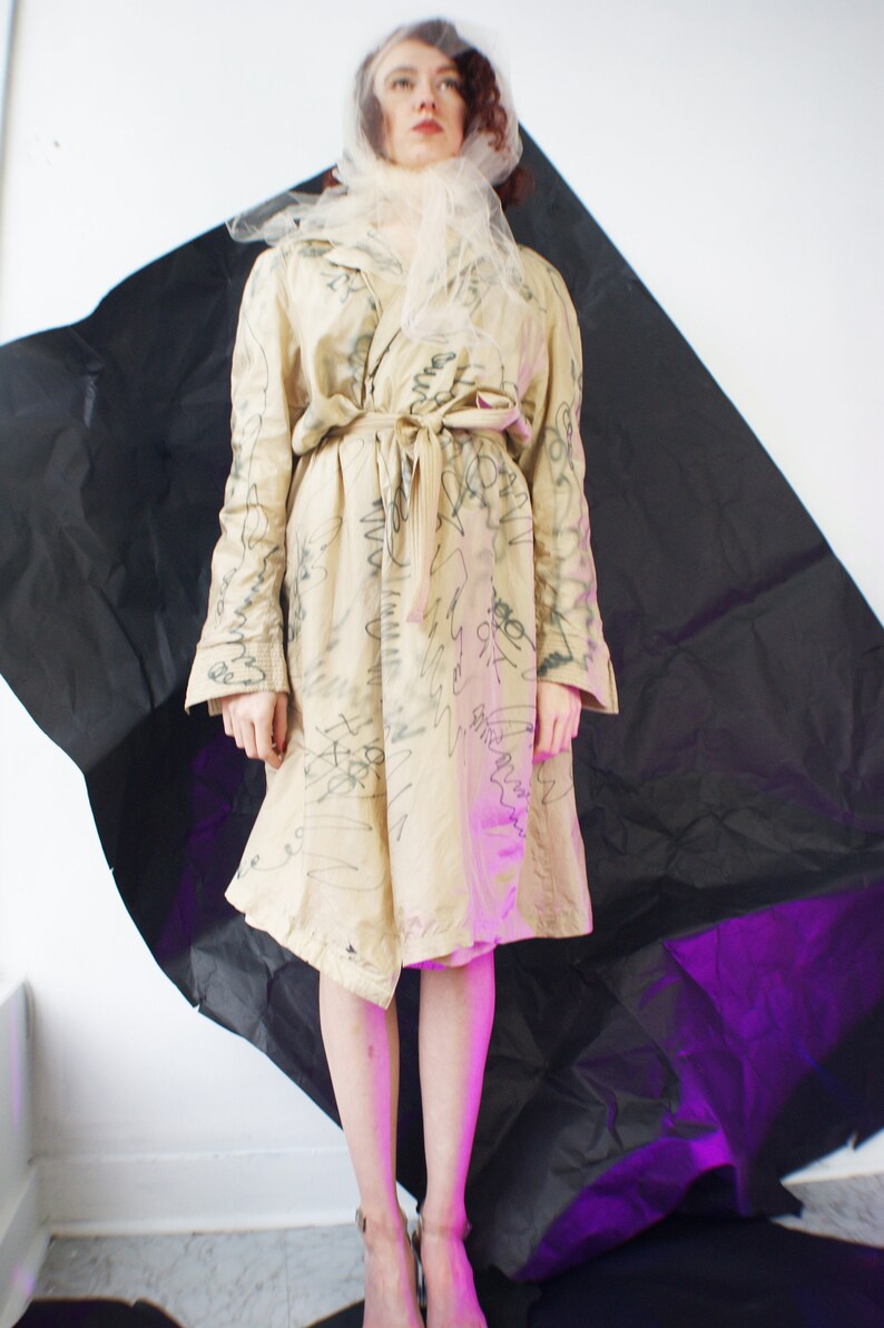Unique Silk Doodle Coat - Etsy