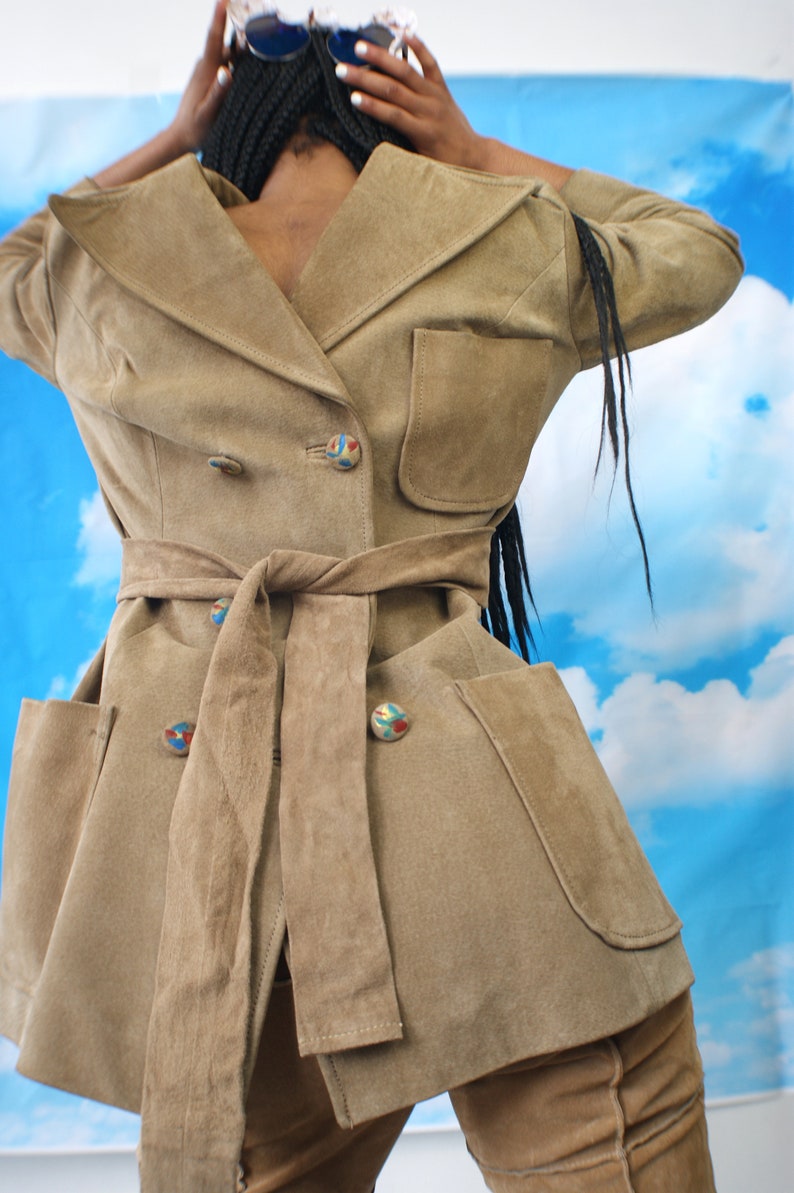 Reworked Hand Painted Vintage Suede Jacket | Etsy