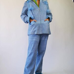 Blue Suede Suit From 1970's - Etsy