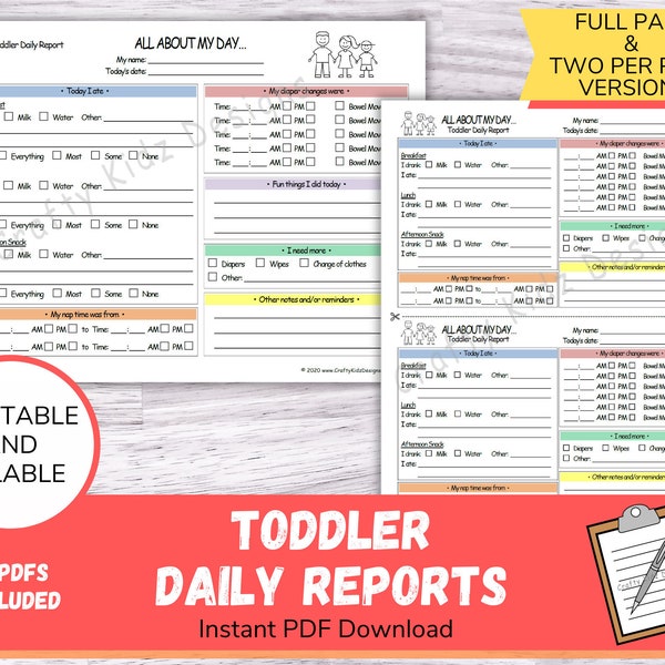 Toddler Daily Sheet - Etsy