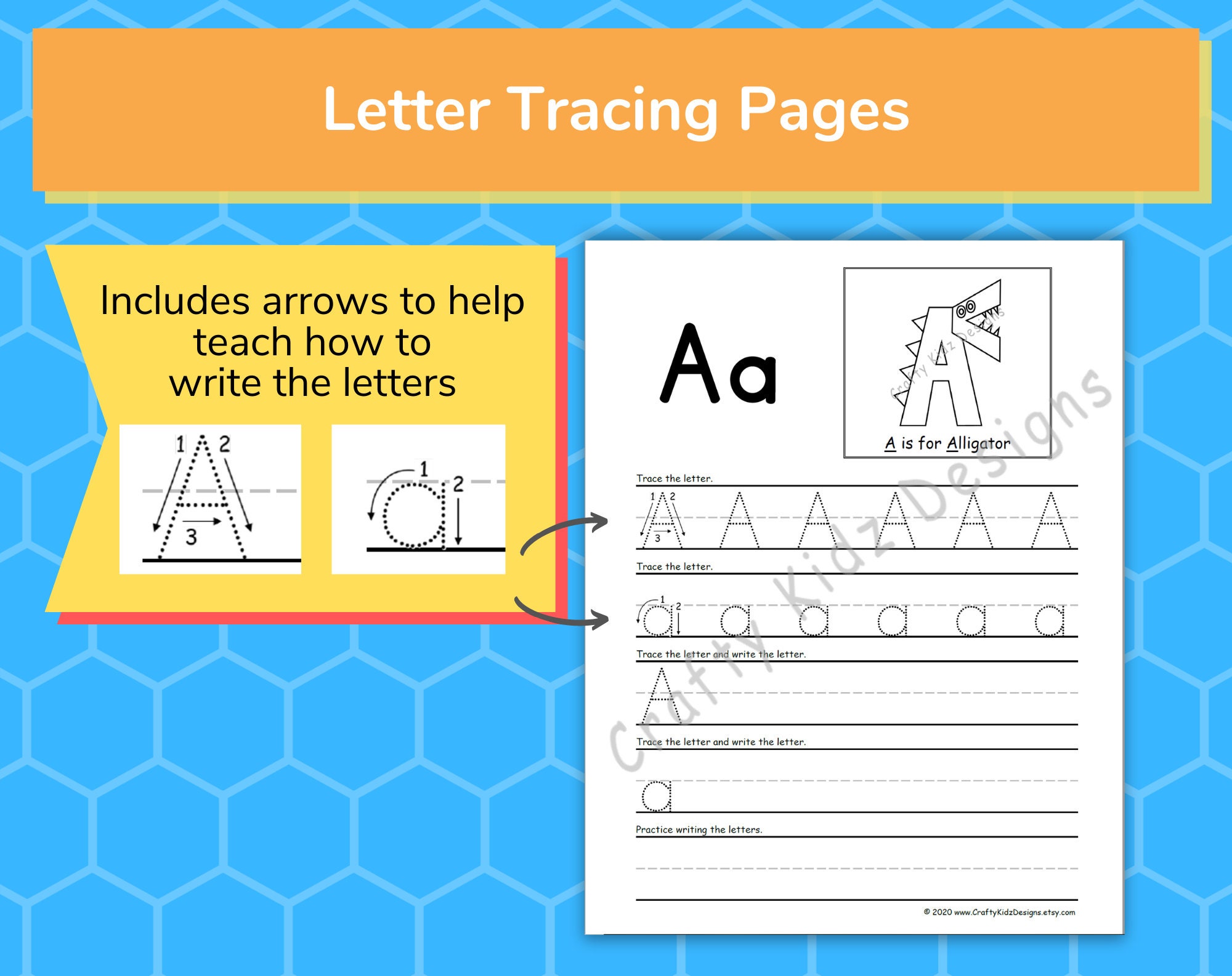 ABC Letter Tracing Pages for Kids, Letter Practice, Trace Letters, Fun ...
