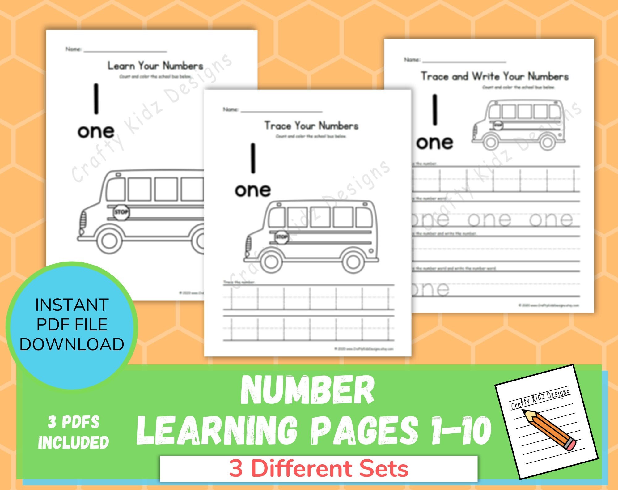 Number Learning Pages for Kids, Learn Numbers 1 to 10, Fun Learning for ...