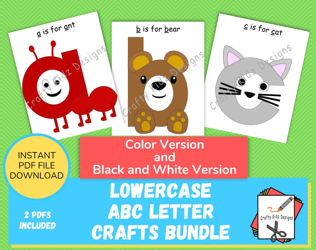 ABC Letter Crafts for Kids, Lowercase, Crafts for Toddlers, Preschool ...