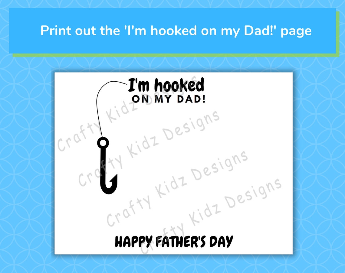 Handprint Father's Day Craft for Dad, I'm Hooked on You, Perfect Craft ...