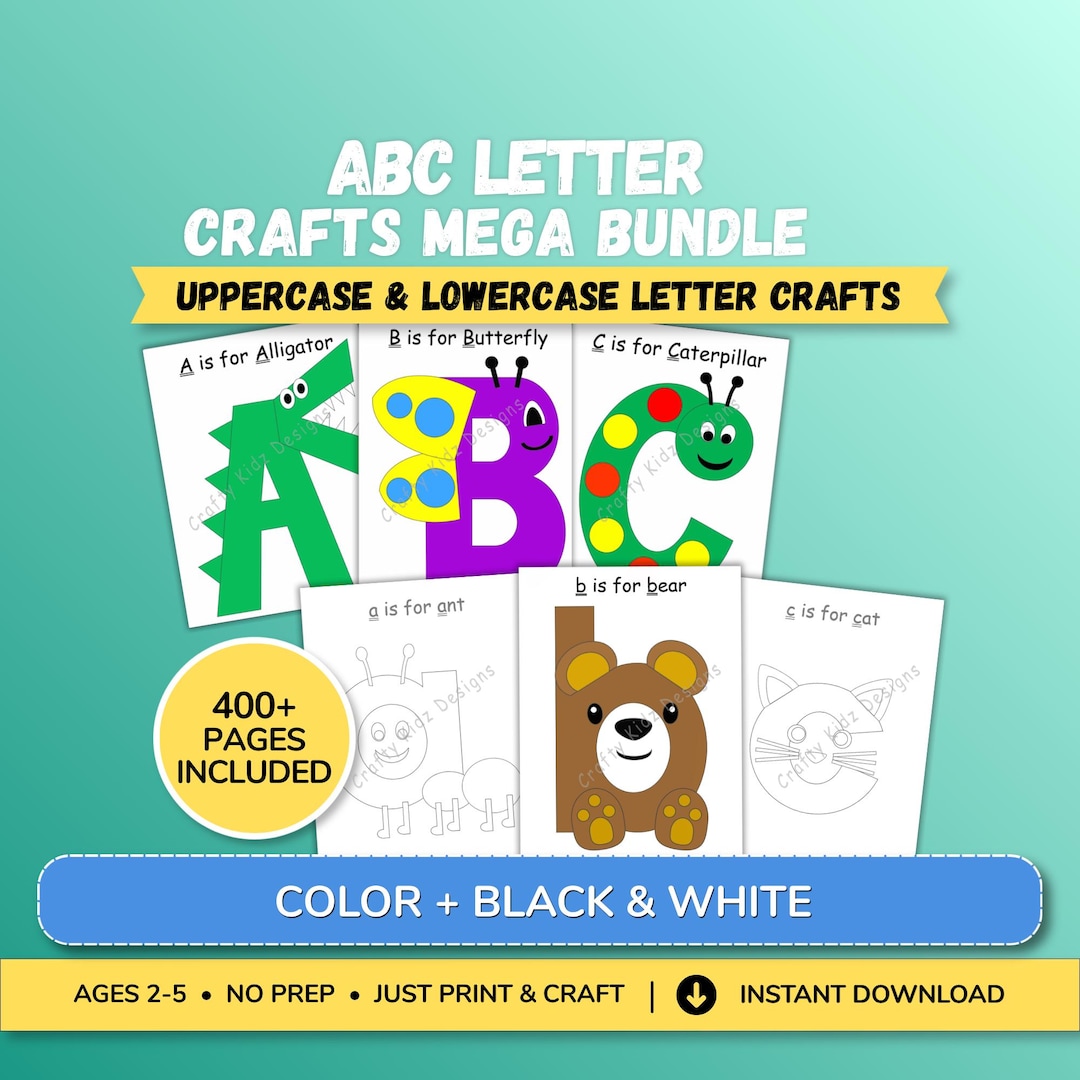 ABC Letter Crafts Printable Uppercase and Lowercase Alphabet Crafts ...