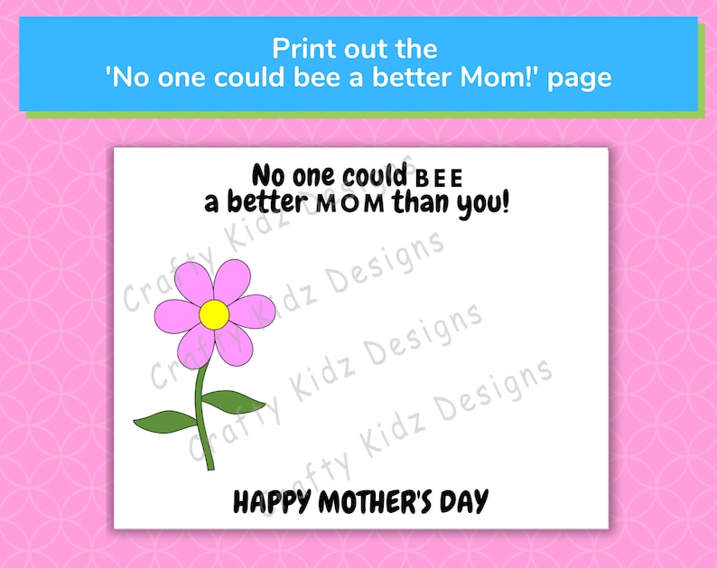 Mother's Day Craft for Mom, No One Could Bee Better, Perfect Craft for ...