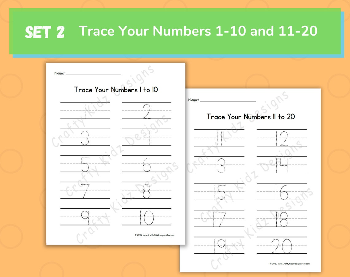 Number Tracing Pages for Kids Learn Numbers 1 to 20 Fun - Etsy