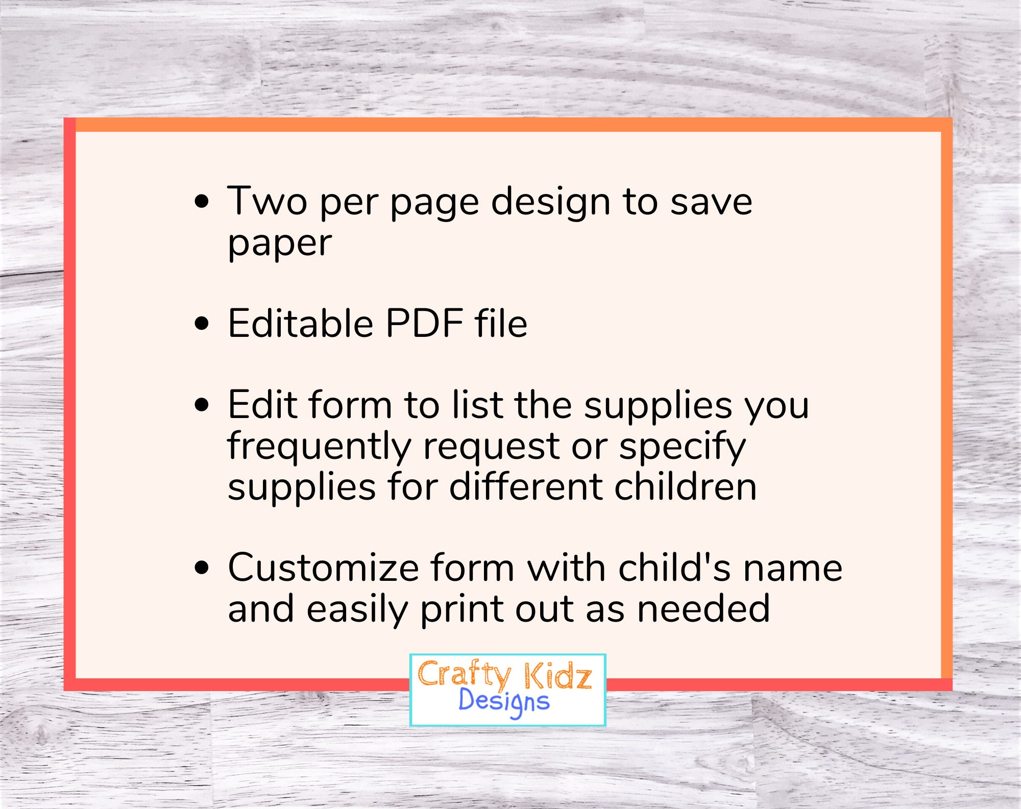 Daycare Supplies Request Form for Home Daycares, Childcare Centers and ...