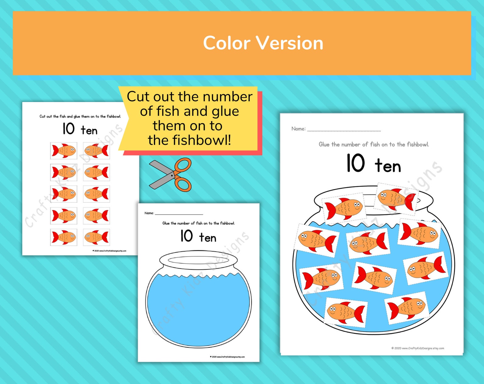 Number Craft Pages for Kids, Learn Numbers 1 to 10, Fun Learning for ...