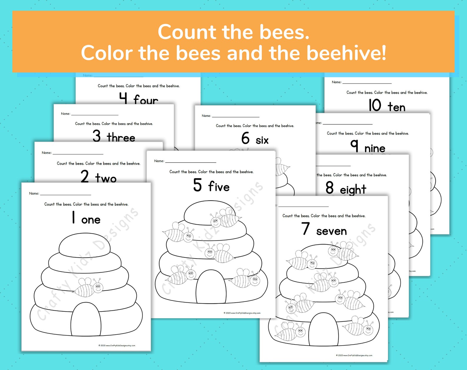 Number Coloring Pages for Kids, Learn Numbers 1 to 10, Coloring Pages ...