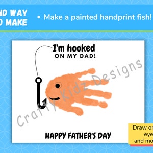 Handprint Father's Day Craft for Dad, I'm Hooked on You, Perfect Craft ...