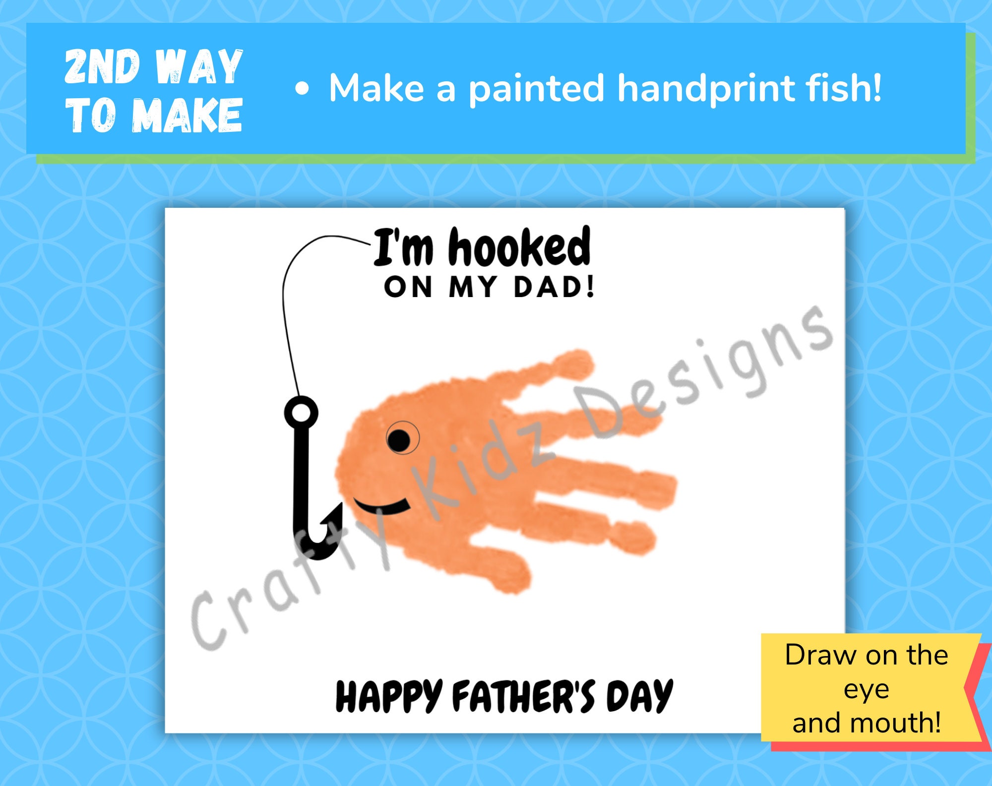 Handprint Father's Day Craft for Dad, I'm Hooked on You, Perfect Craft ...