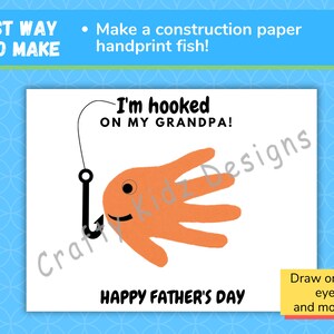 Handprint Father's Day Craft for Grandpa, I'm Hooked on You, Perfect ...