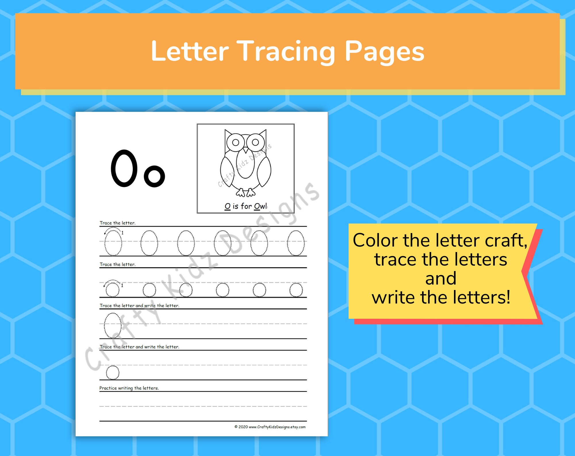 ABC Letter Tracing Pages for Kids, Letter Practice, Trace Letters, Fun ...