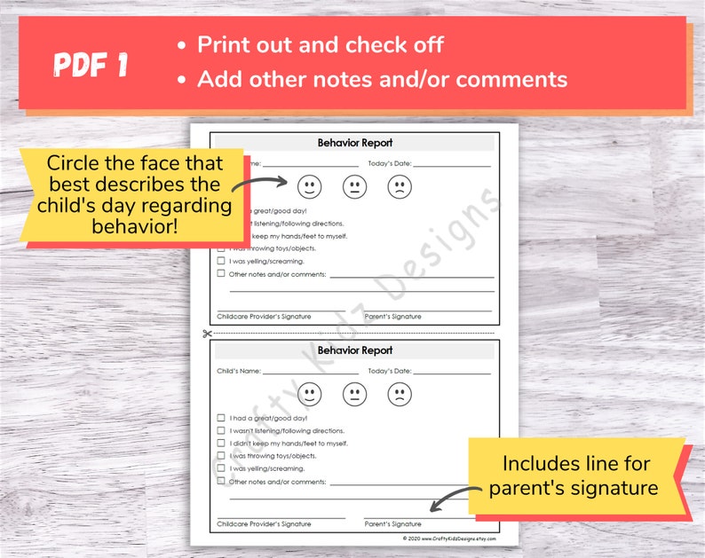 Child Behavior Report for Home Daycares, Childcare Centers and ...