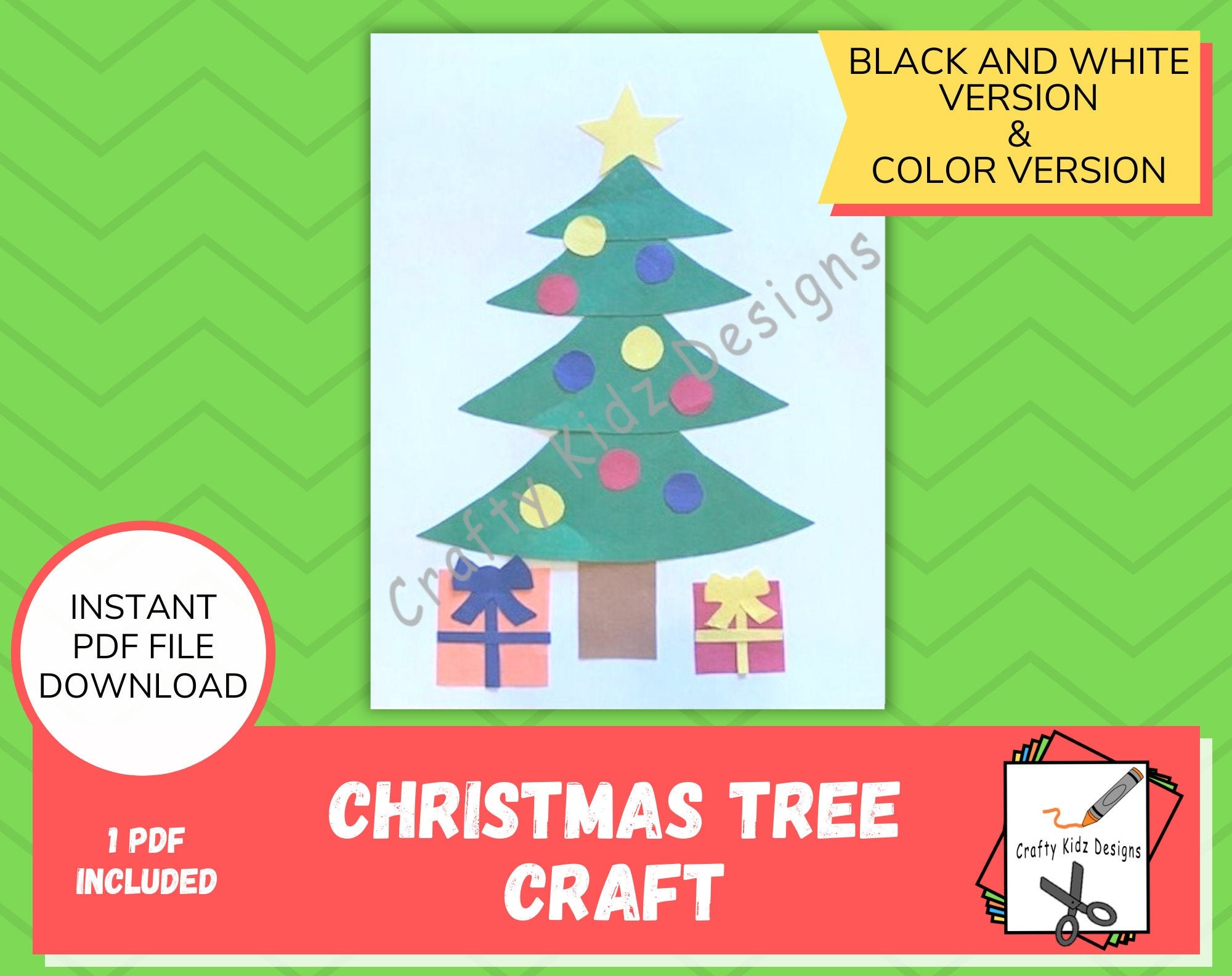 Christmas Tree Craft for Kids, Fun Craft for Toddlers, Preschool and ...