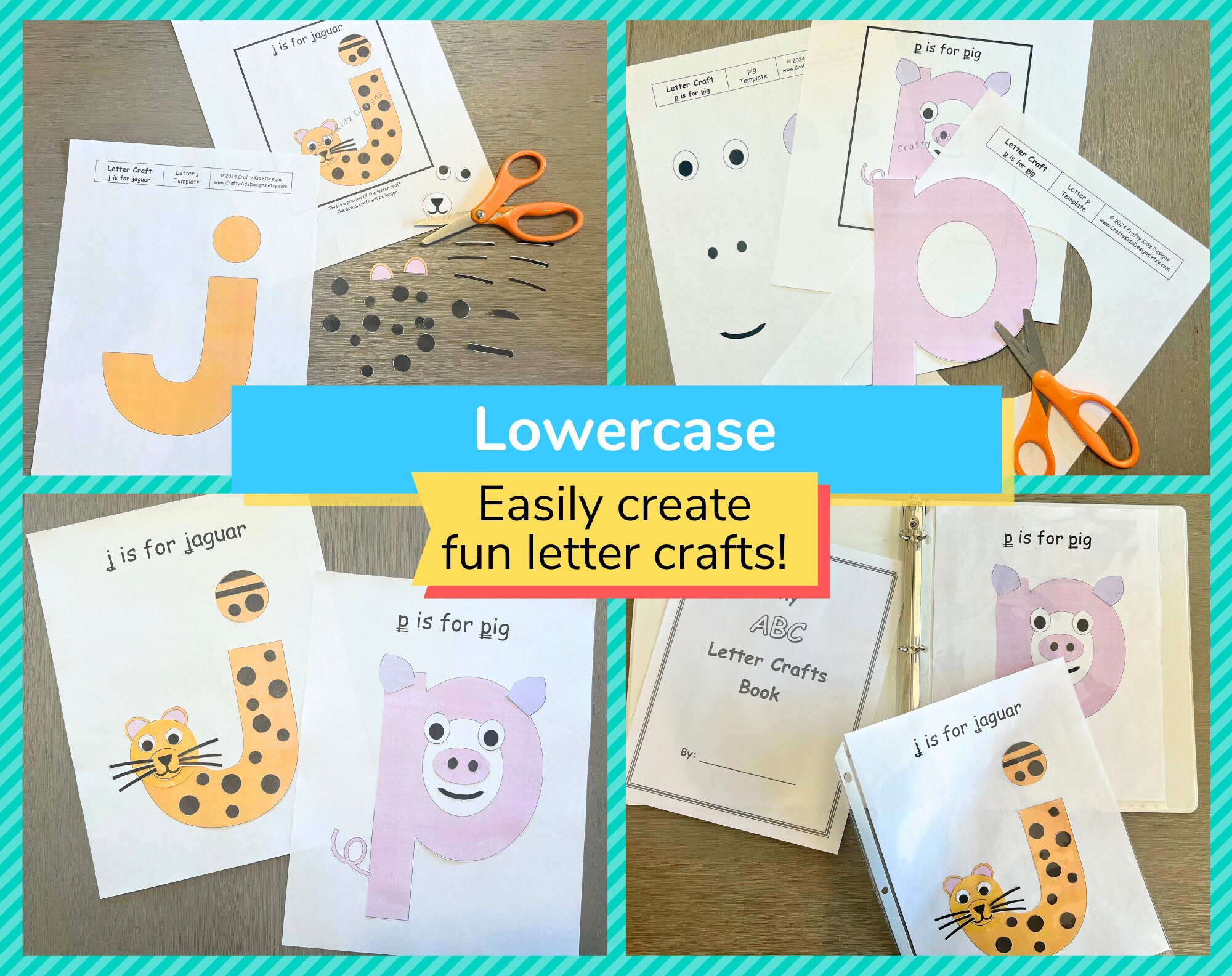 ABC Letter Crafts for Kids, Uppercase and Lowercase Letter Crafts ...