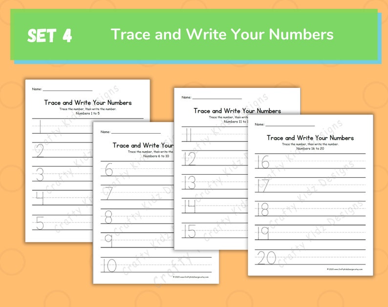 Number Tracing Pages for Kids Learn Numbers 1 to 20 Fun - Etsy