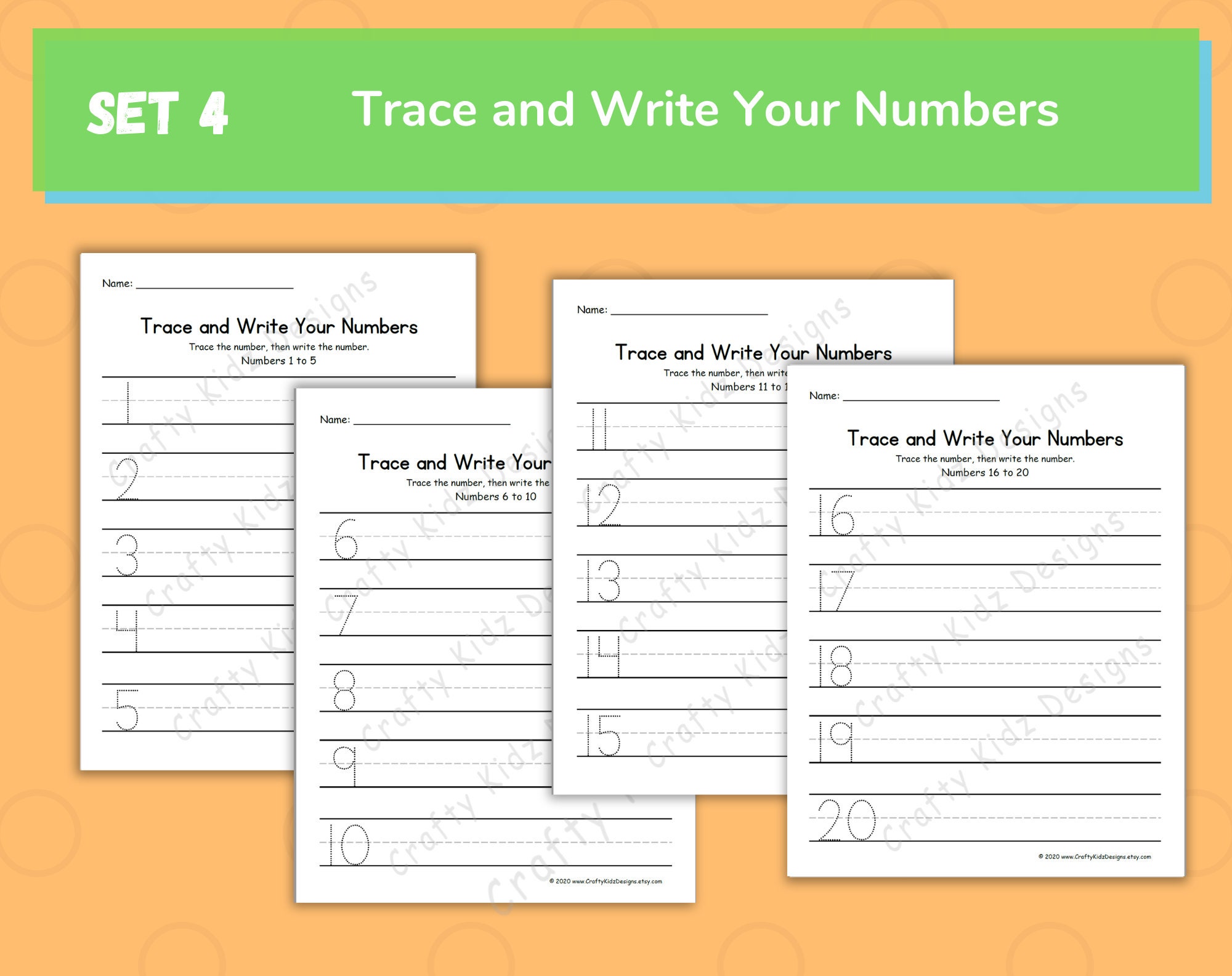 Number Tracing Pages for Kids, Learn Numbers 1 to 20, Fun Learning for ...