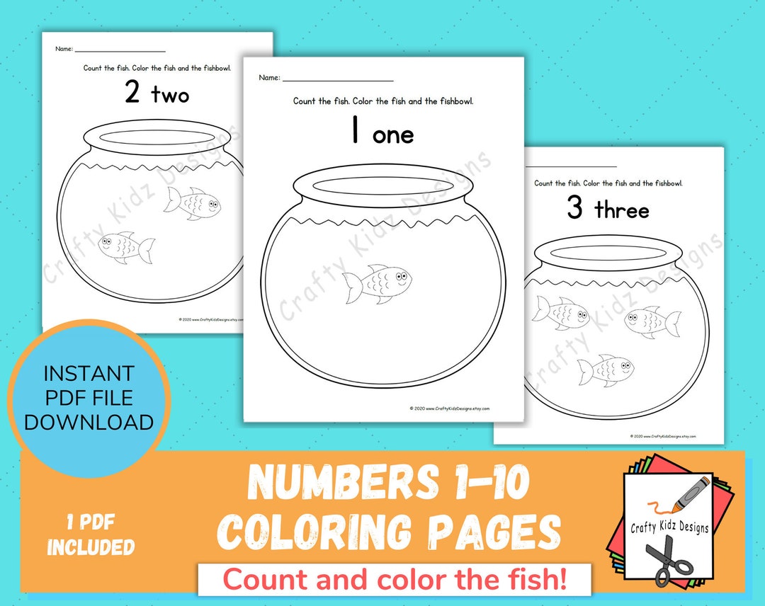 Number Coloring Pages for Kids, Learn Numbers 1 to 10, Coloring Pages ...