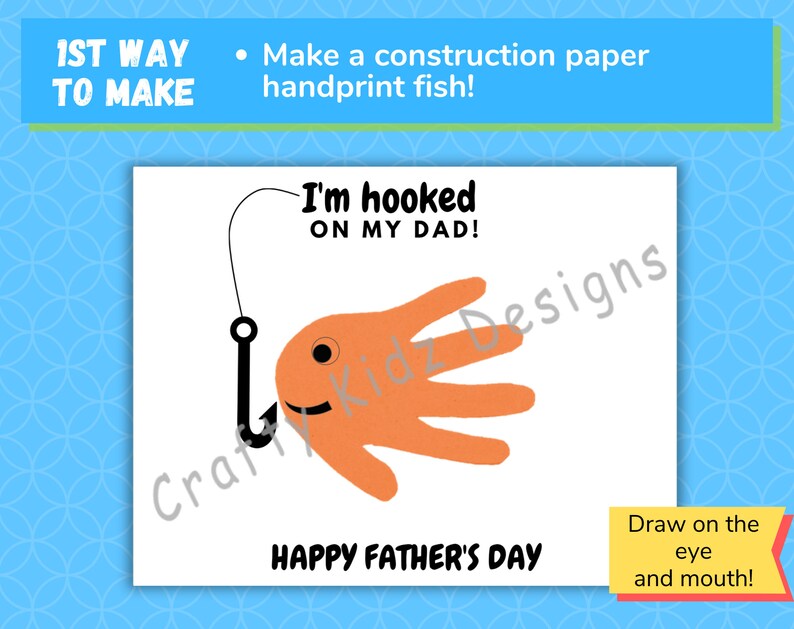 Handprint Father's Day Craft for Dad, I'm Hooked on You, Perfect Craft ...
