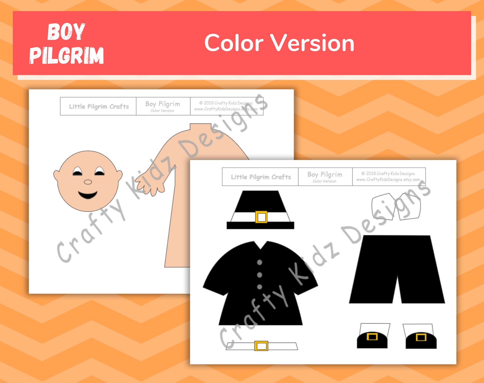 Pilgrim Craft for Kids, Fun Thanksgiving Craft, Perfect Craft for ...