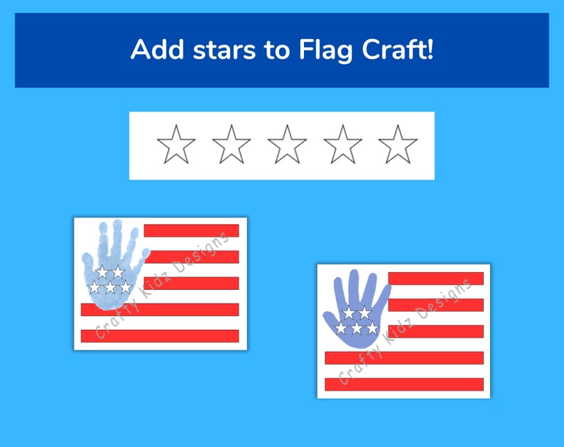 Handprint Flag Craft, Craft for Flag Day, Fourth of July, Veterans Day ...