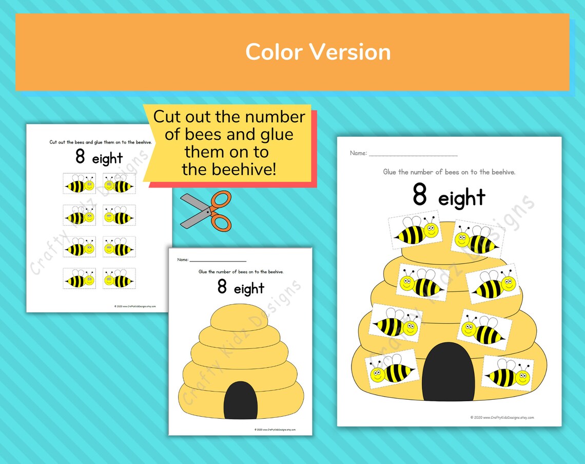 Number Craft Pages for Kids, Learn Numbers 1 to 10, Fun Learning for ...