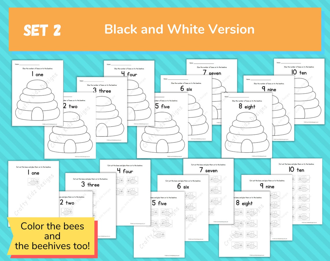 Number Craft Pages for Kids, Learn Numbers 1 to 10, Fun Learning for ...